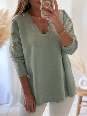 Pull Caroline vert d'eau