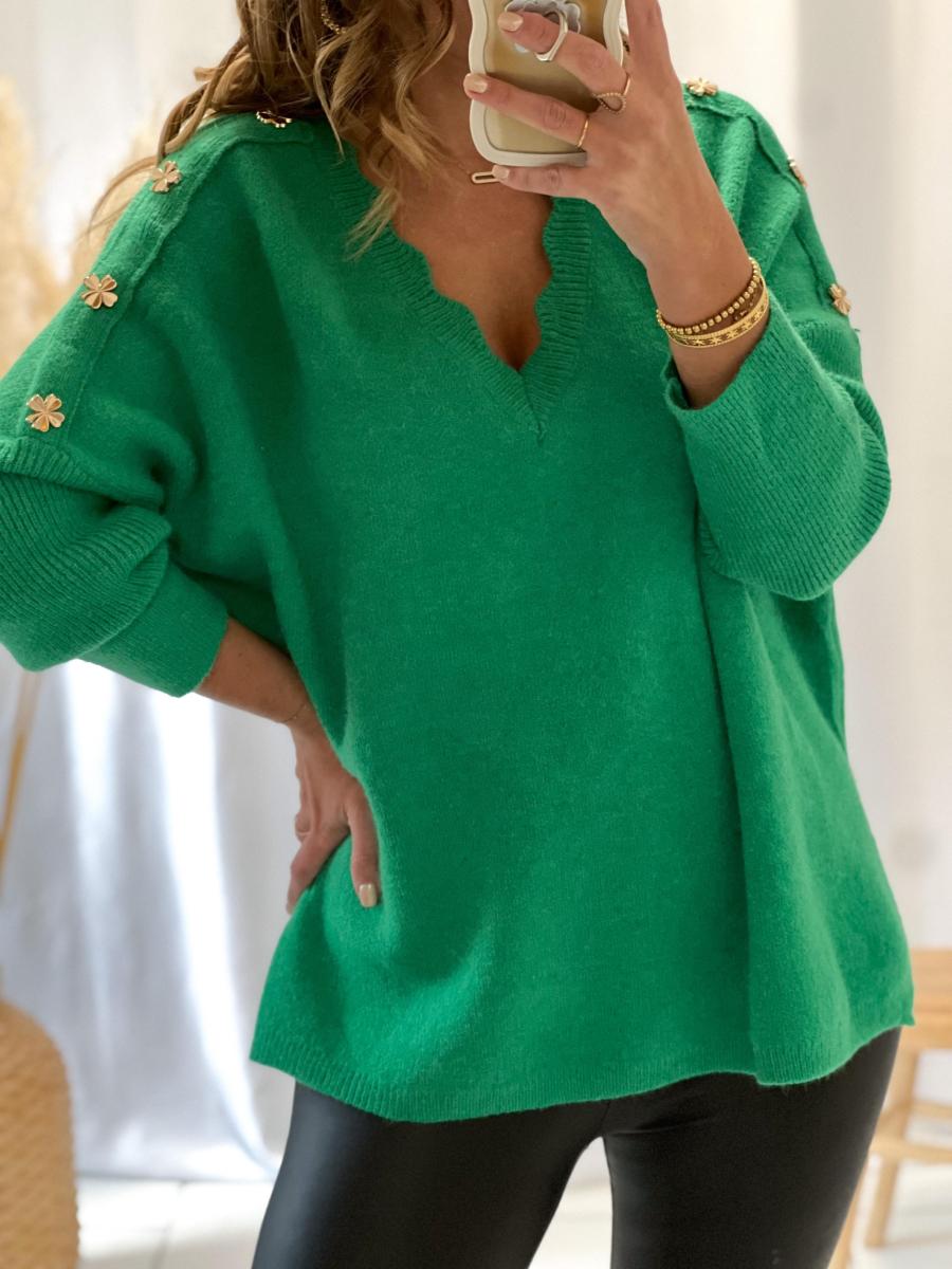 Pull Caroline vert