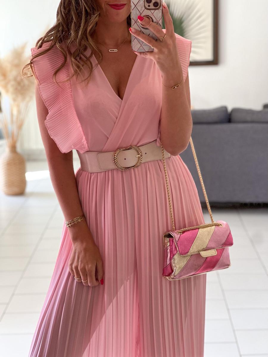 Combi pantalon Molly rose poudré